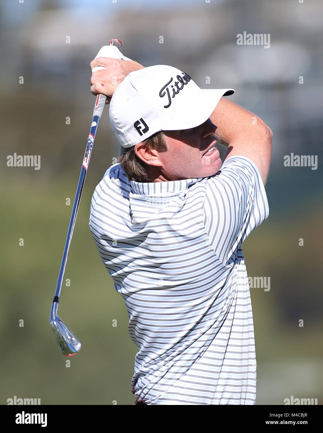 Los Angeles, CA, USA. 15th Feb, 2018. Geoff Ogilvy watching his second ...
