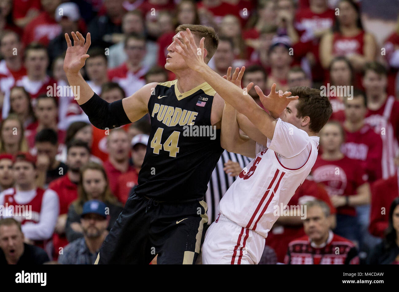 Madison, WI, USA. 15th Feb, 2018. Purdue Boilermakers center Isaac Haas ...