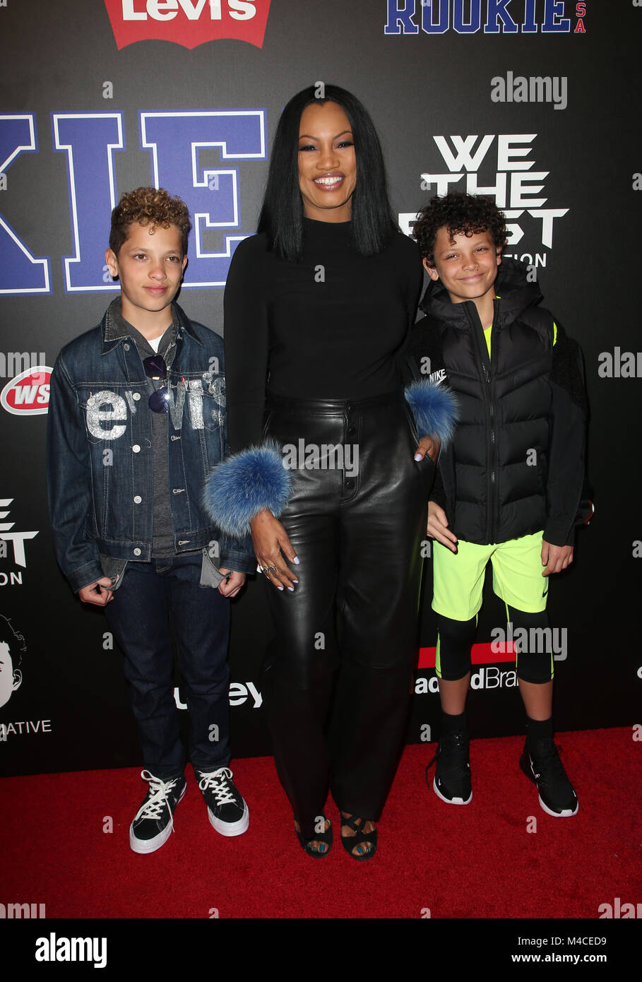 Los Angeles, Ca, USA. 15th Feb, 2018. Garcelle Beauvais with sons Jax ...