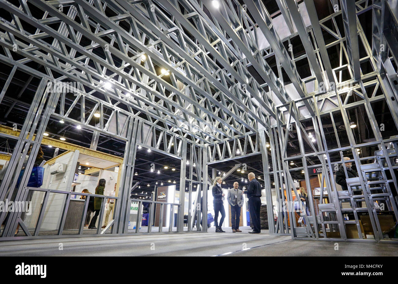 Vancouver, Canada. 15th Feb, 2018. An exhibitor showcases a large scale ...