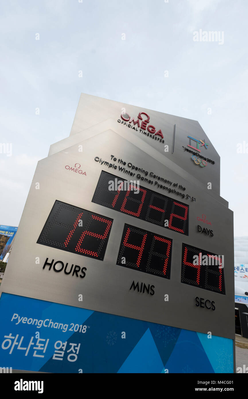 Olympic countdown clock 2018 hi-res stock photography and images - Alamy
