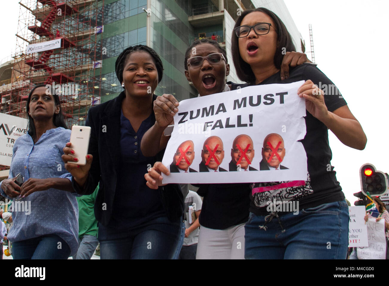 Johannesburg, South Africa. 7th Apr, 2017. Female protesters seen ...