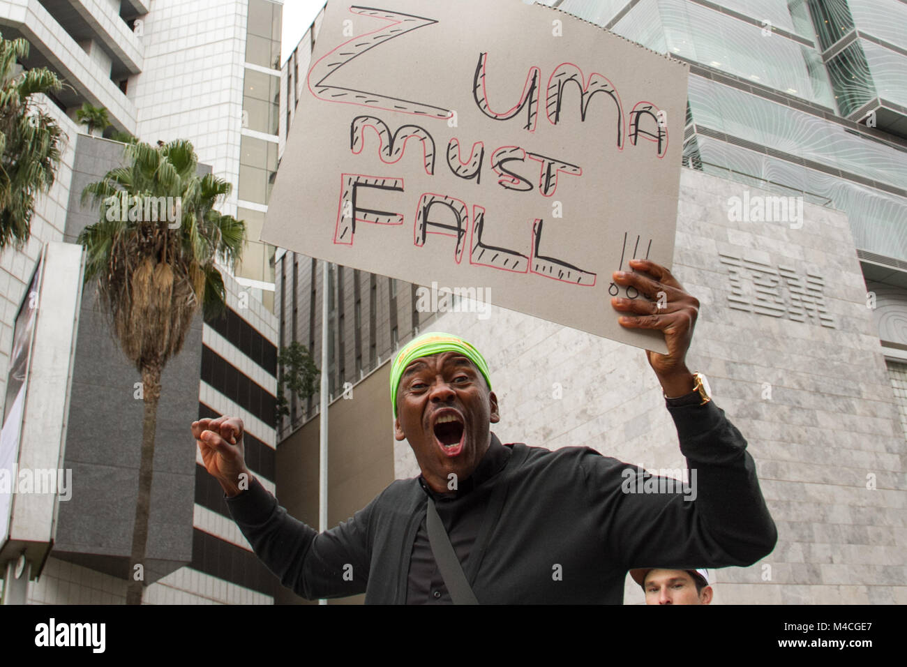 Johannesburg, South Africa. 7th Apr, 2017. A protester seen holding a ...
