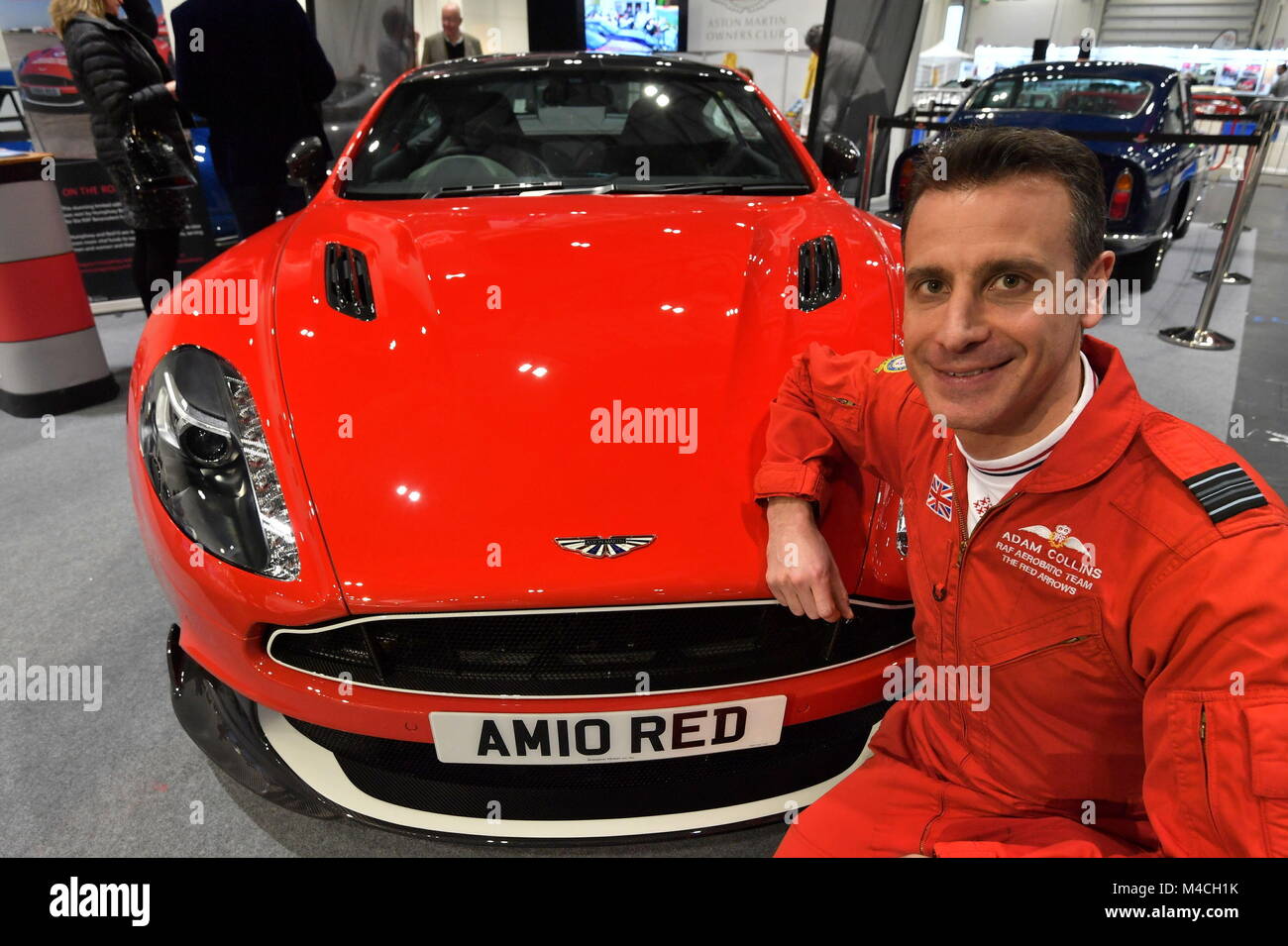 RAF Red Arrows squadron leader Adam Collins with an Aston Martin Red 10 ...