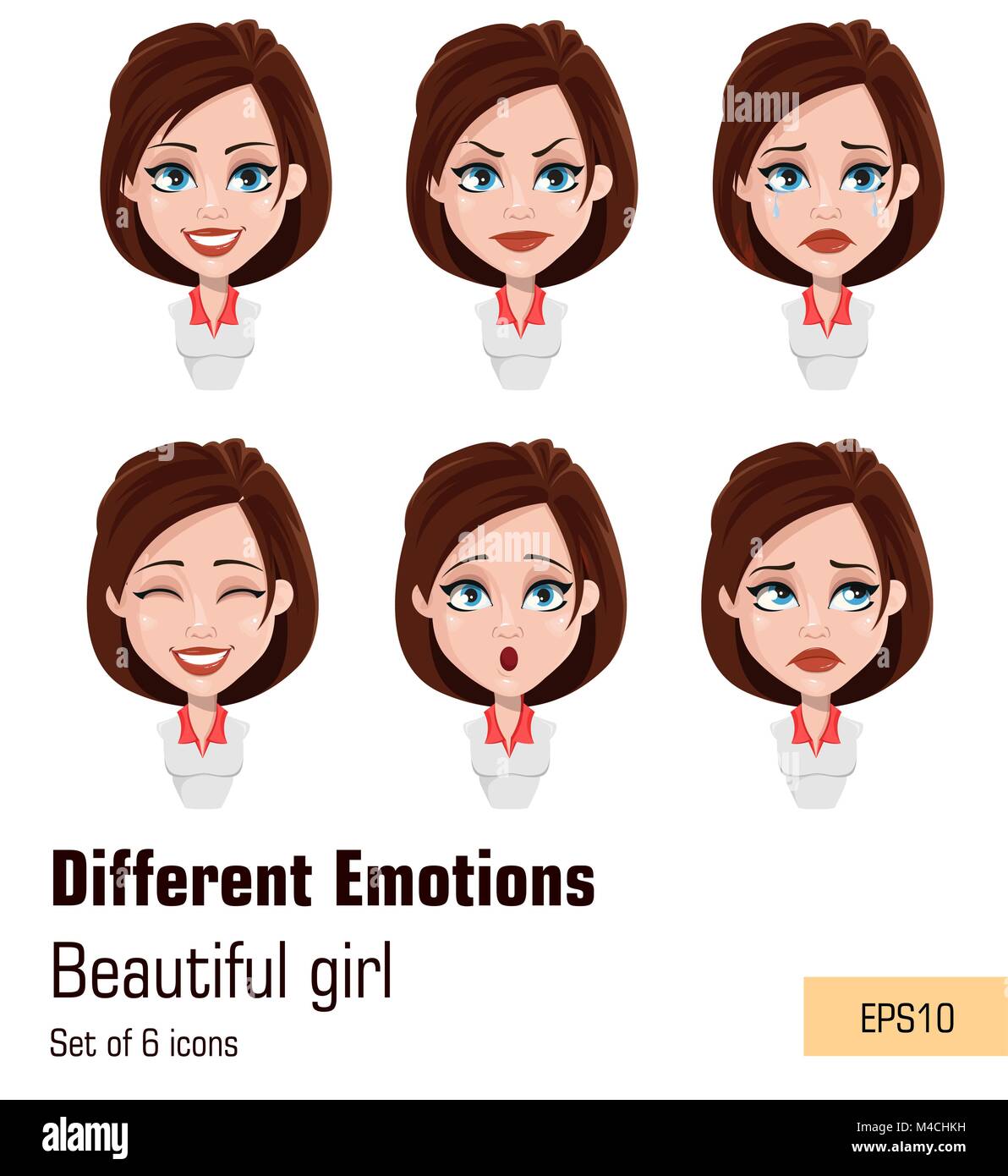 Six expressions Stock Vector Images - Alamy