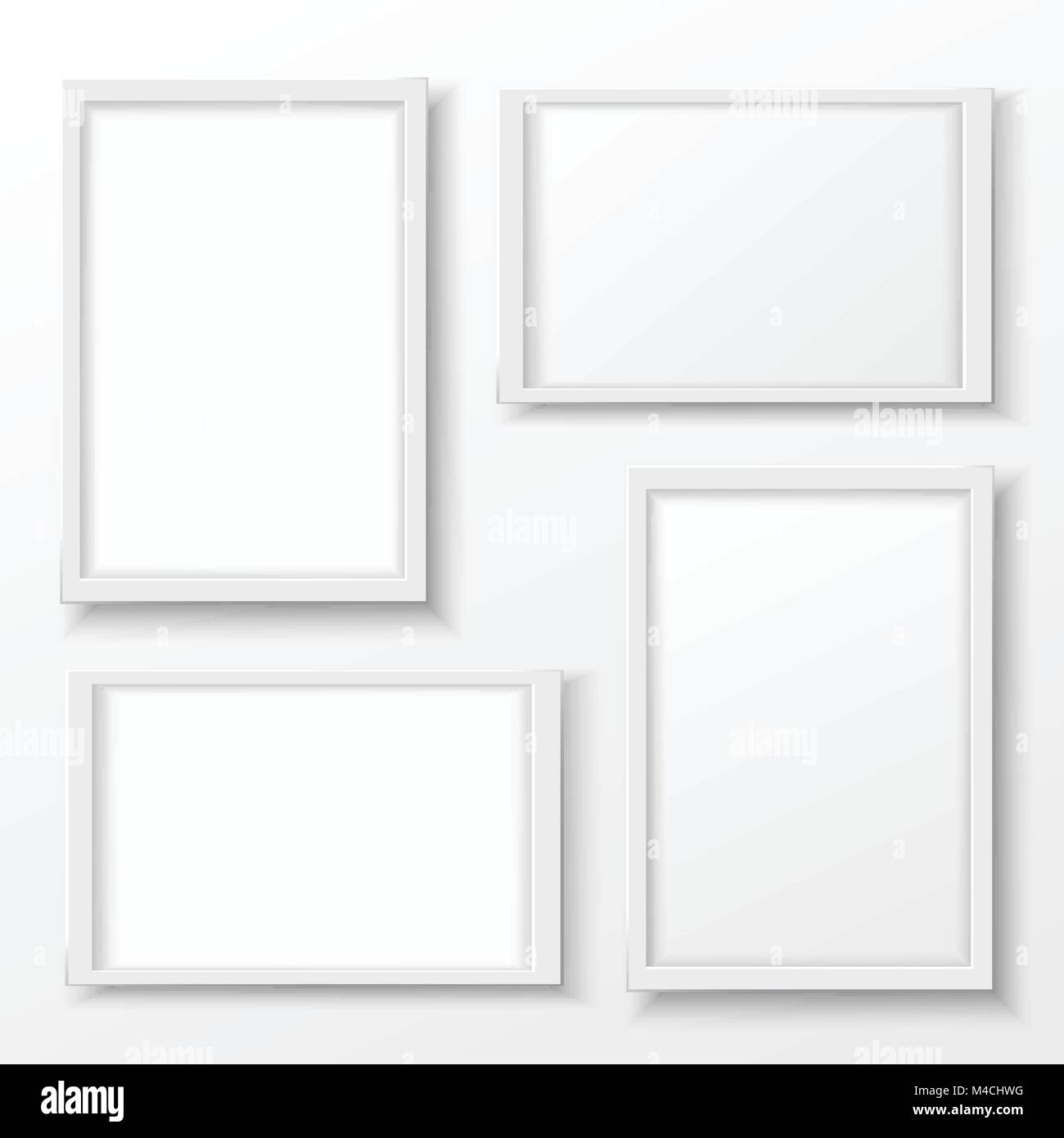 White plastic frame with shadow for text or picture Stock Vector Image ...