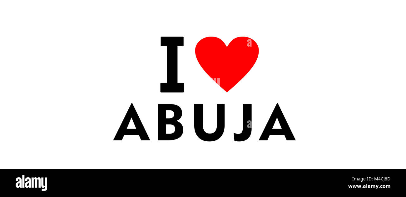 I love Abuja city Nigeria country heart symbol Stock Photo - Alamy