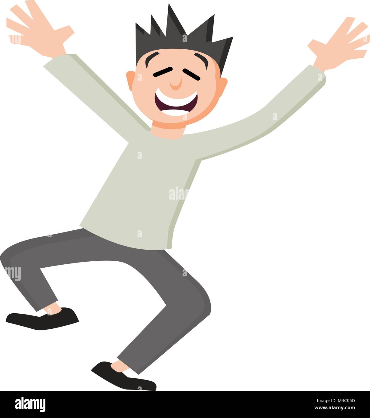 An image of a happy satisfied customer man jumping Stock Vector Image ...