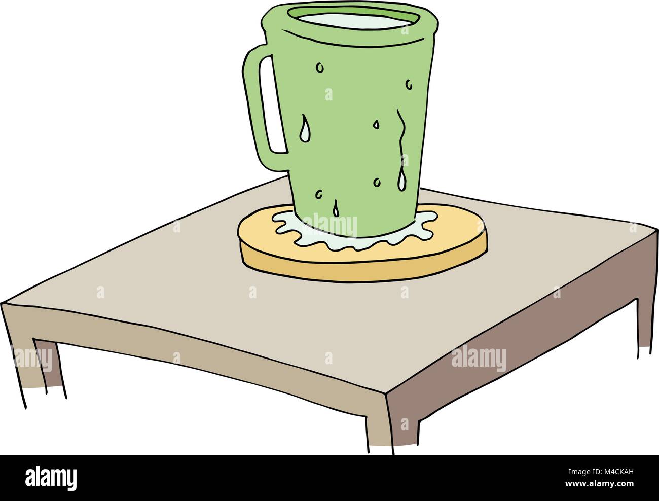 An image of a coaster protecting table from moisture Stock Vector Image ...