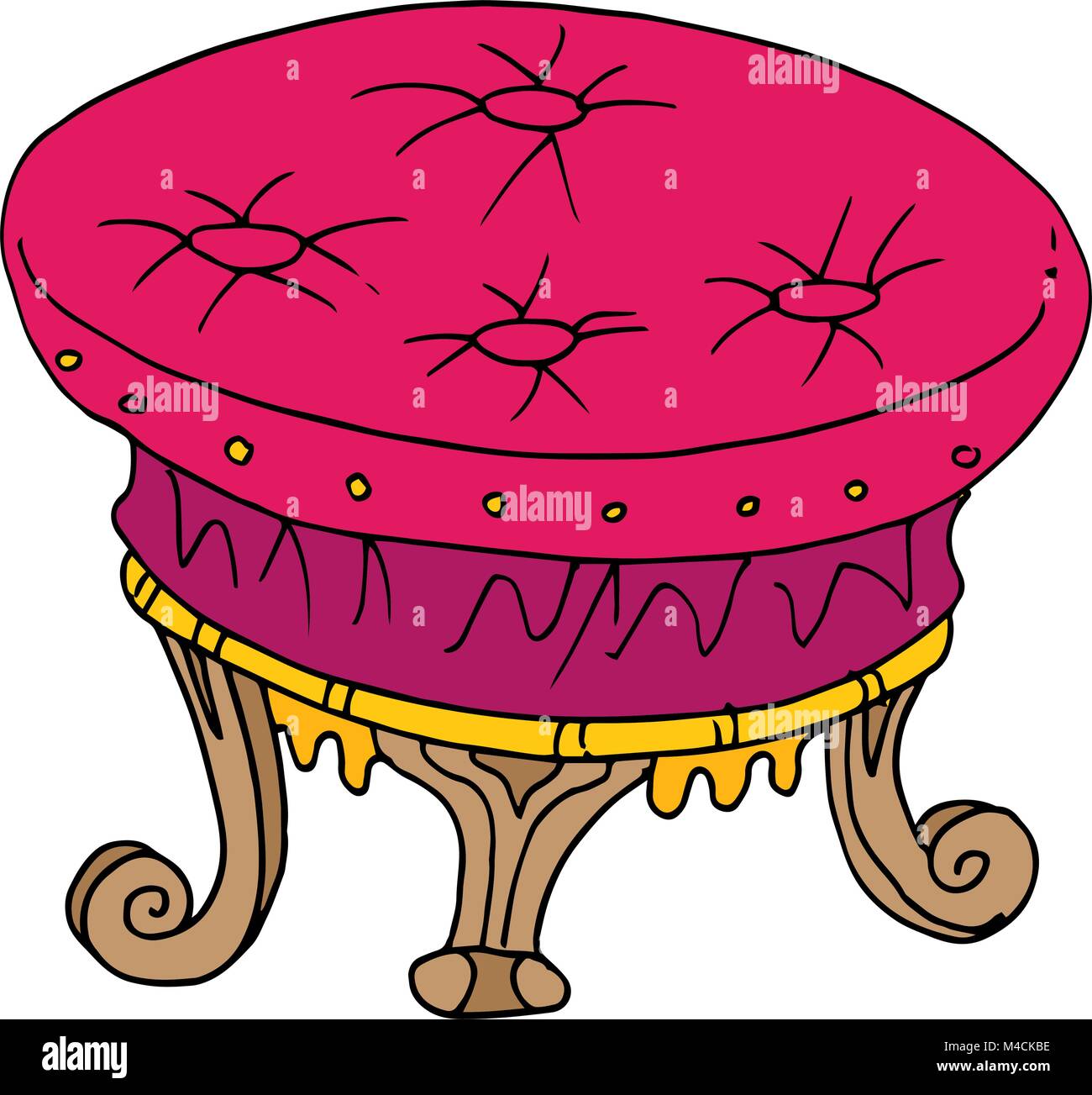 An image of a retro foot stool drawing Stock Vector Image & Art - Alamy