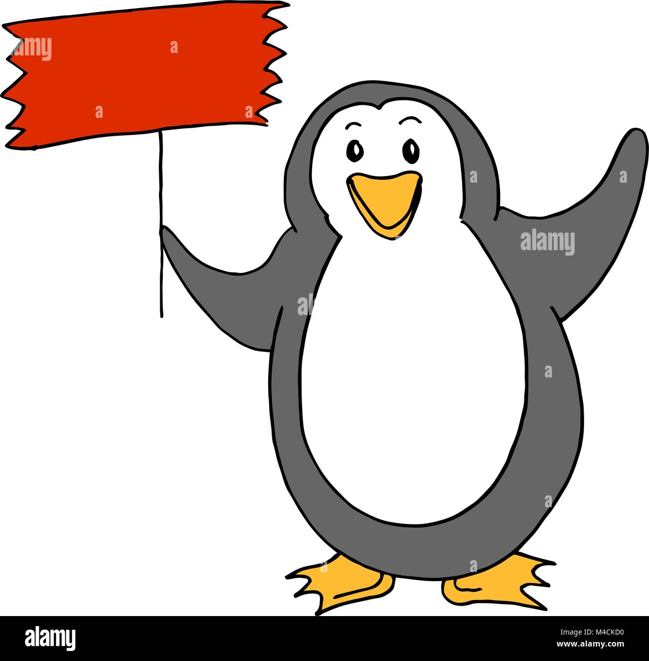 An image of a Cute Penguin Holding Sign Stock Vector Image & Art - Alamy