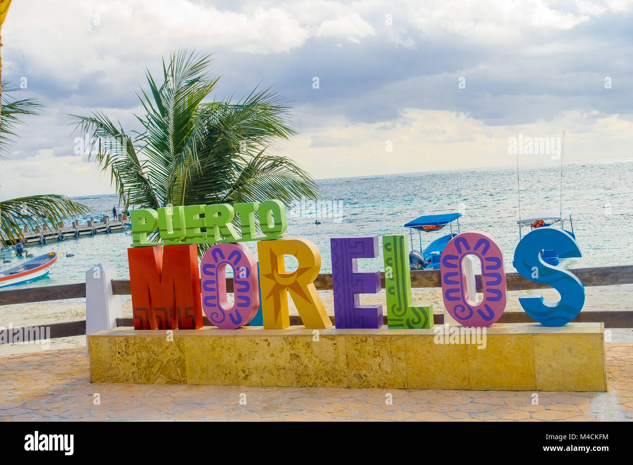 Puerto Morelos, Mexico - January 10, 2018: Outdoor view of a huge ...