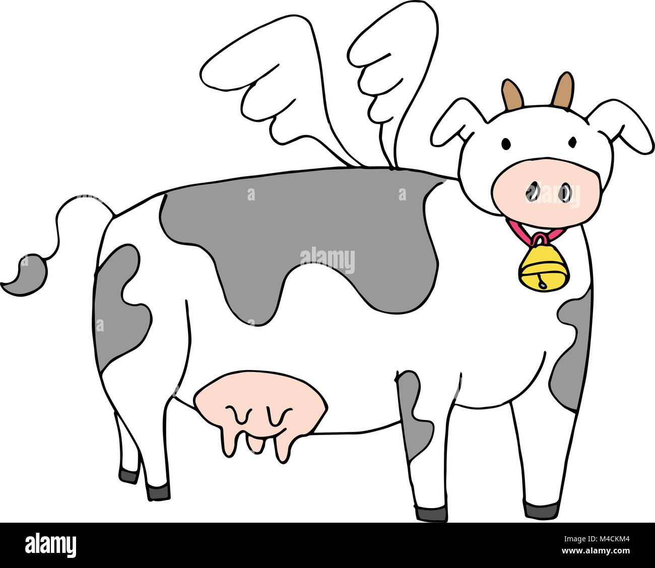 An image of a flying cow cartoon with wings Stock Vector Image & Art ...
