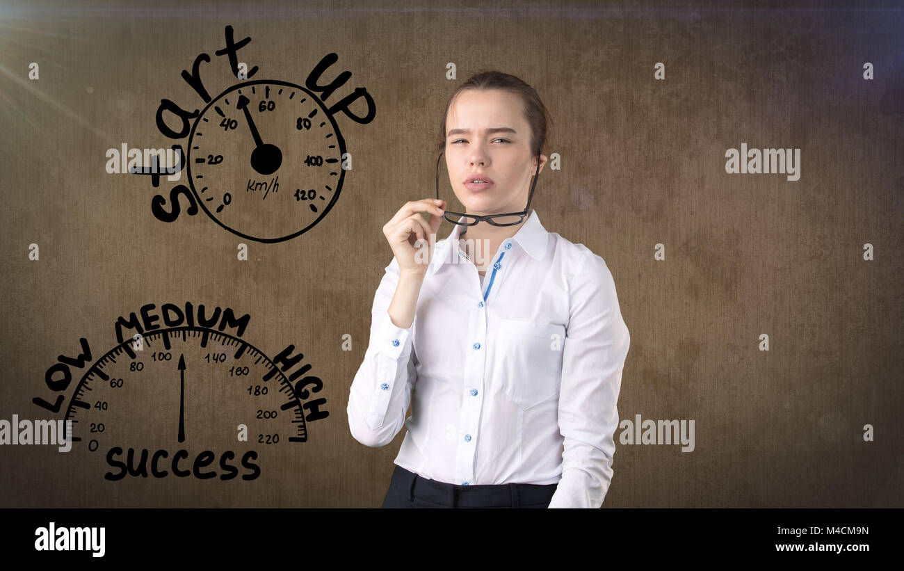 Woman start her startup business. Female investor accelerate start-up ...