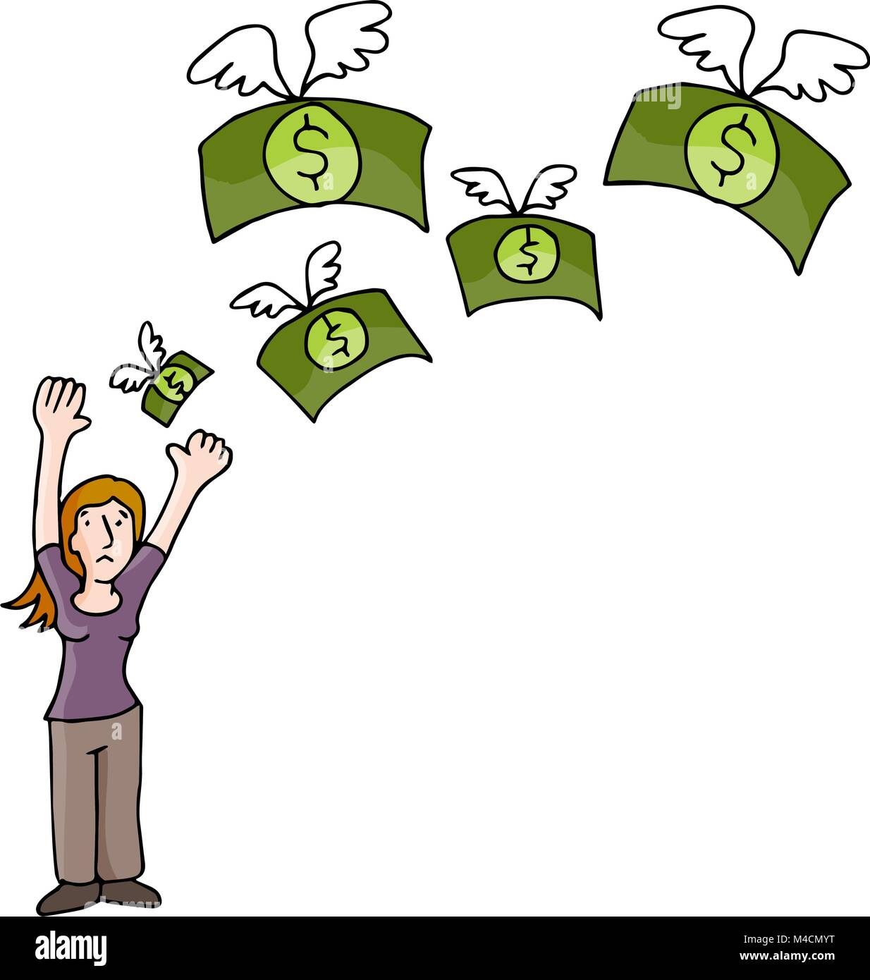 An image of Woman Losing Money Stock Vector Image & Art - Alamy