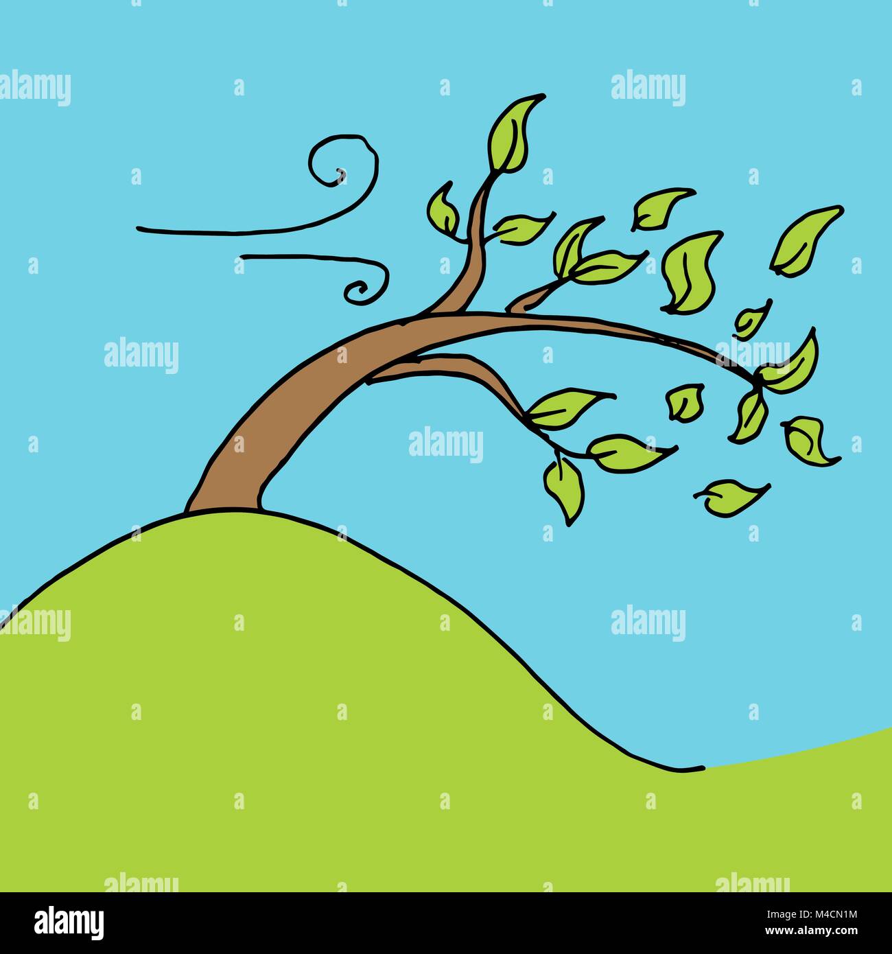 Windy Tree Clipart