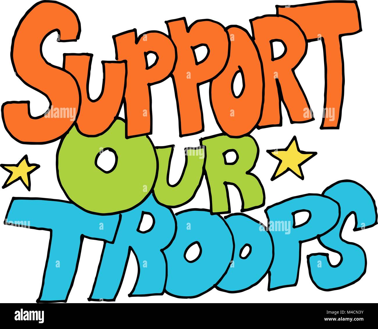 An image of a support our troops message Stock Vector Image & Art - Alamy