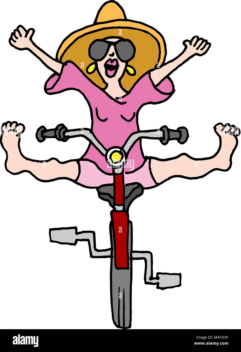 Woman riding bicycle cartoon Stock Vector Images - Alamy