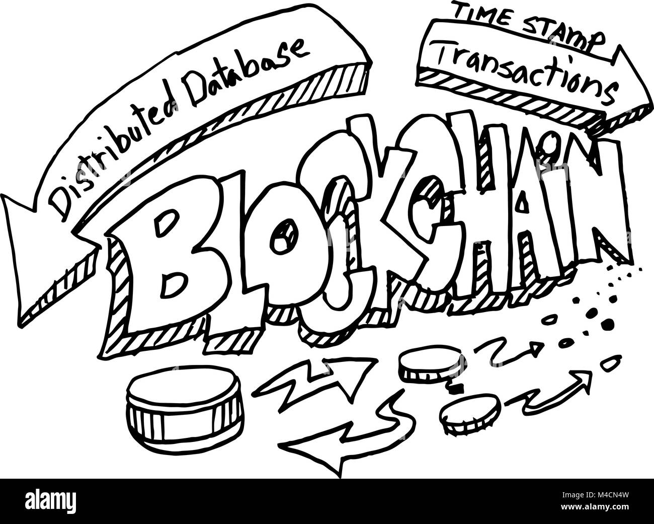 An image of a blockchain doodle set Stock Vector Image & Art - Alamy