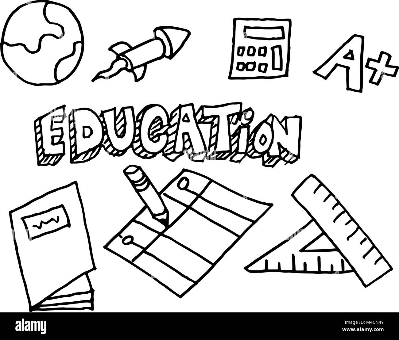 An image of a school education doodle set Stock Vector Image & Art - Alamy