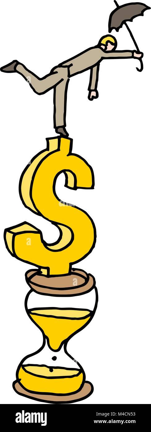 An image of a man trying to balance time and money Stock Vector Image ...