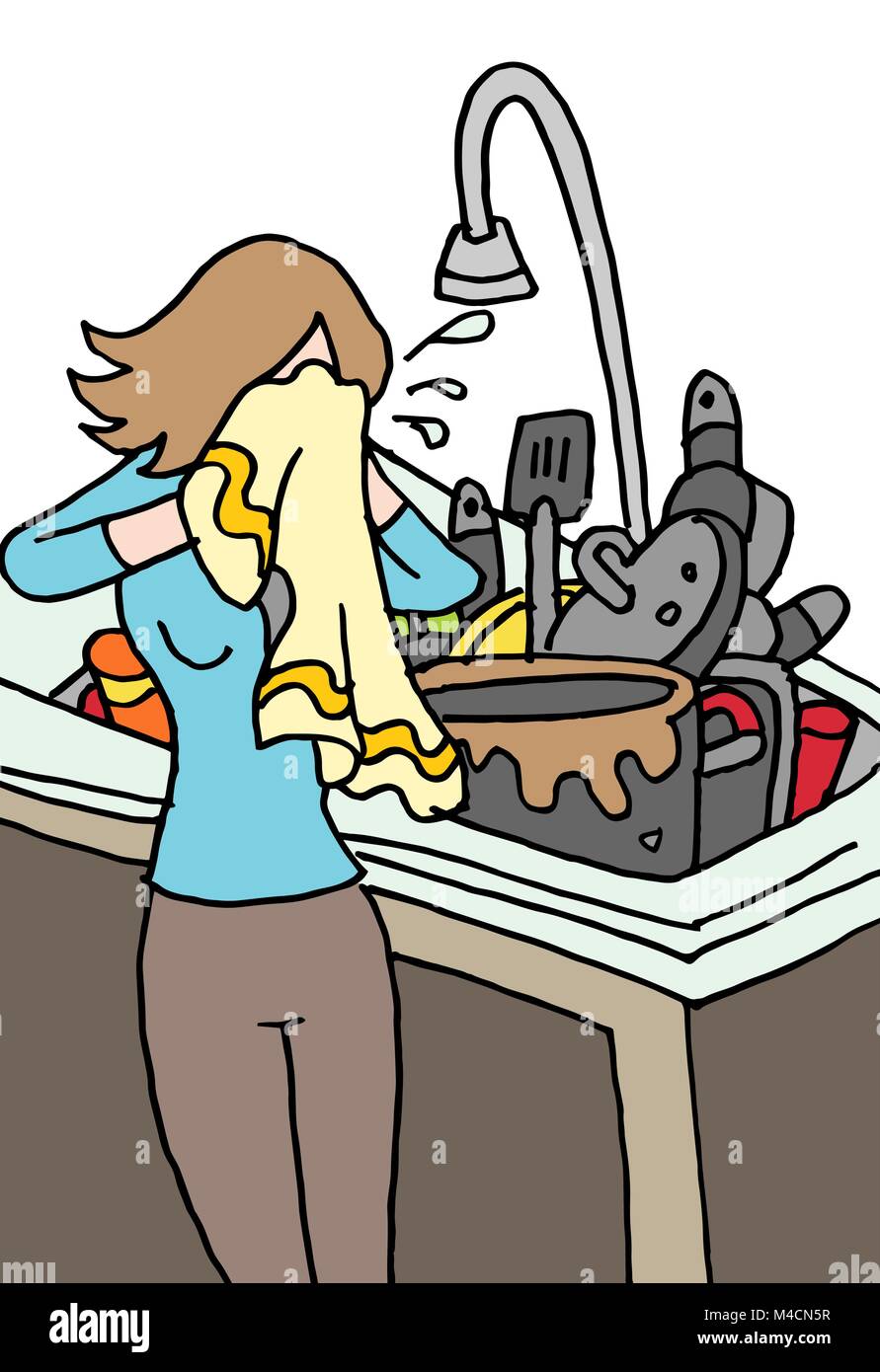 Crying frustrated woman in Stock Vector Images - Alamy