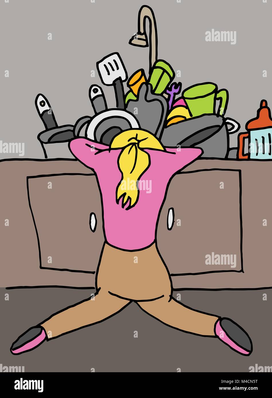 Doing the dishes Stock Vector Images - Alamy