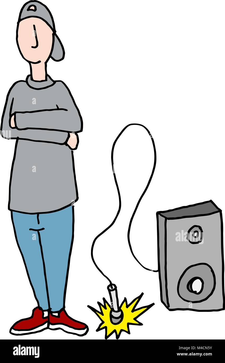 An image of a young teenager dropping the mic Stock Vector Image & Art ...