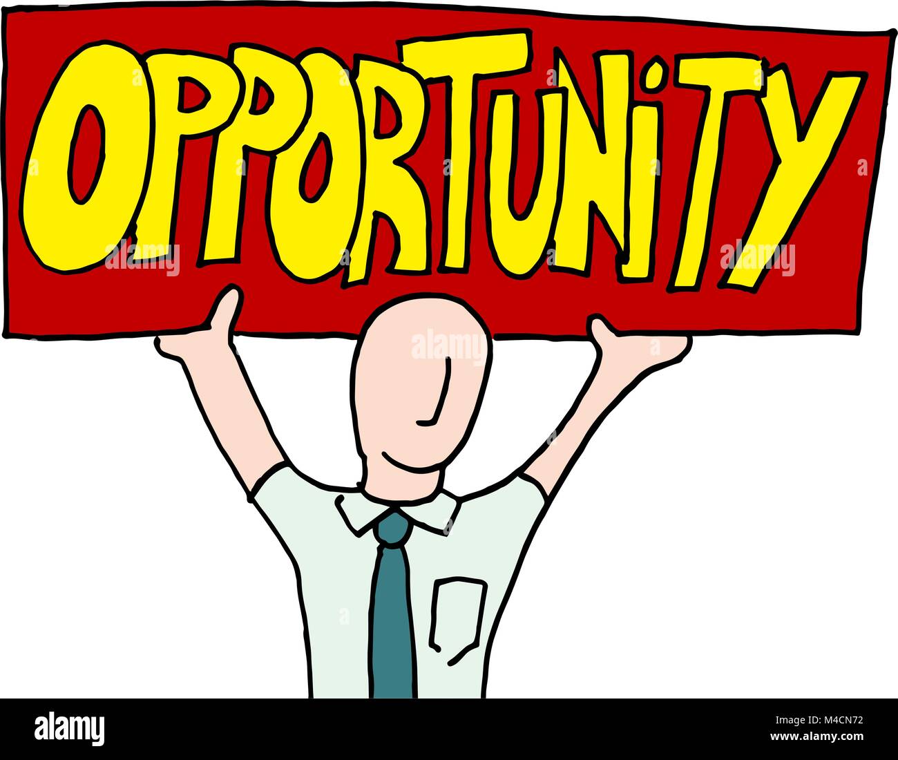 An image of a businessman holding up an opportunity sign Stock Vector ...
