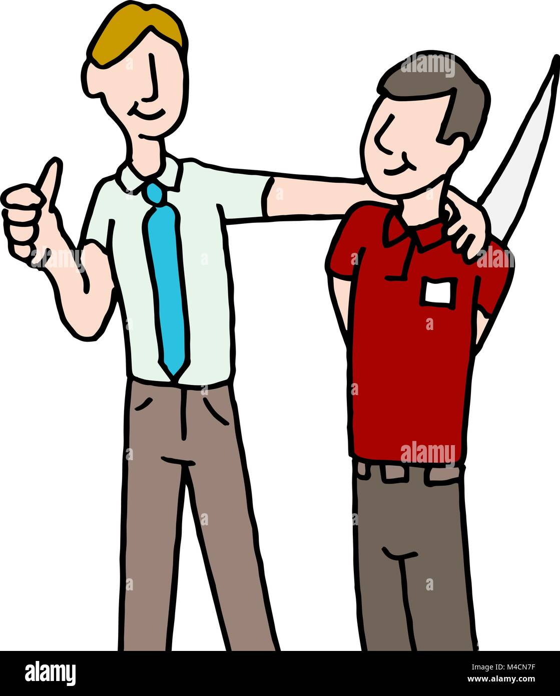 An image of a employee backstabbing manager Stock Vector Image & Art ...