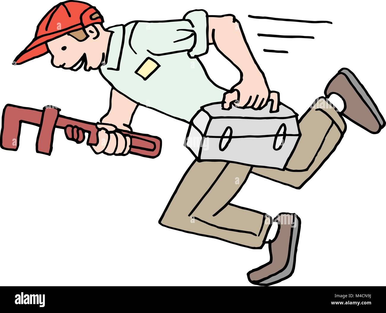 An image of a speedy running plumber Stock Vector Image & Art - Alamy