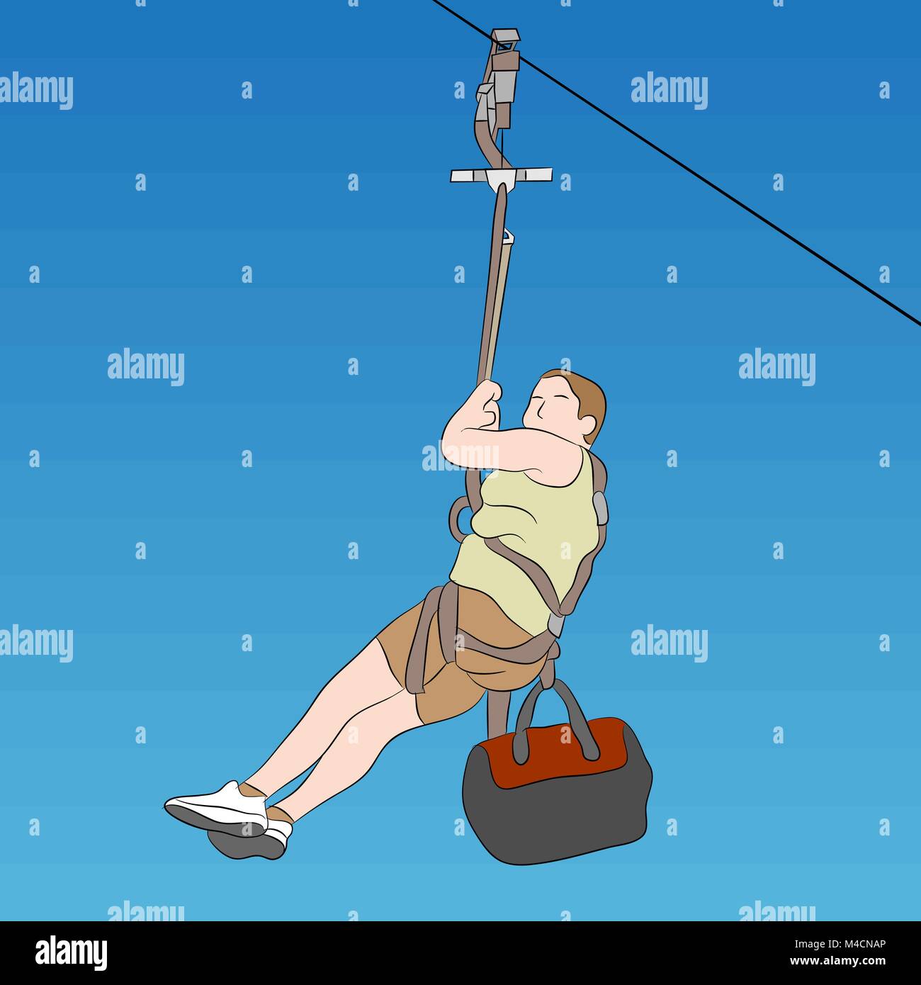 An image of a young male zip line rider Stock Vector Image & Art - Alamy