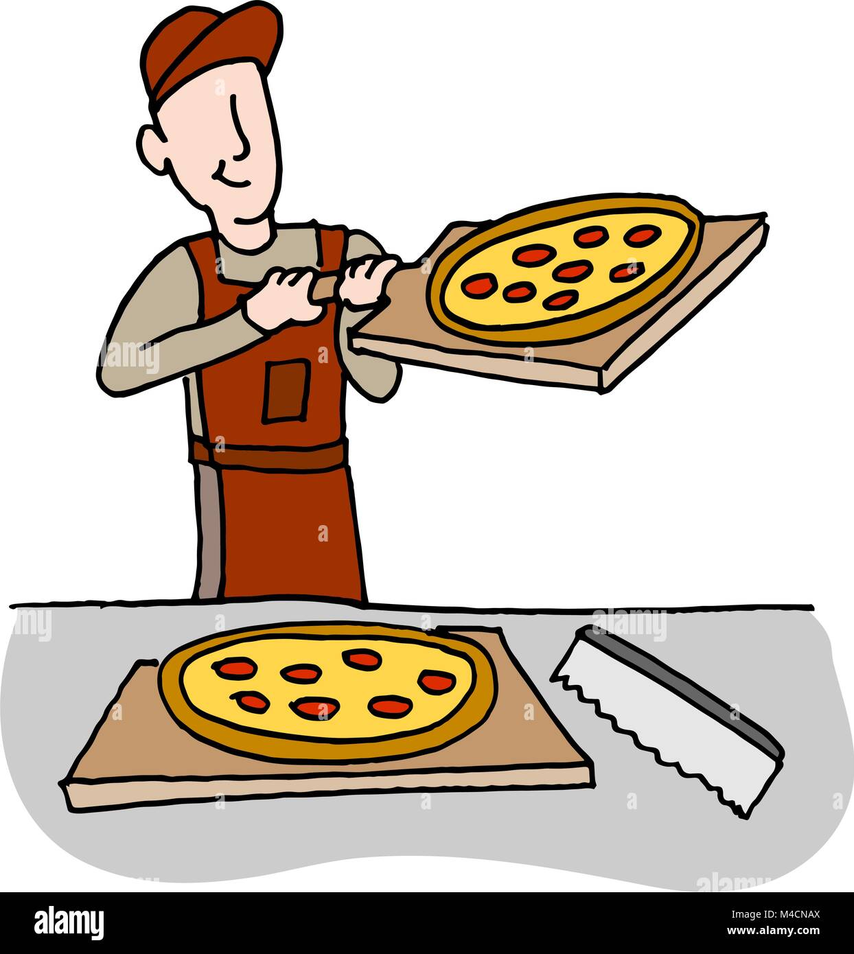 Pizza slicing Stock Vector Images - Alamy