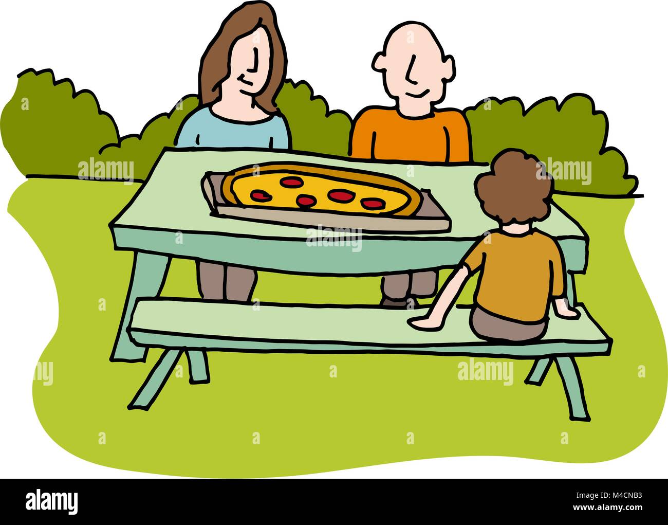 Table people pizza Stock Vector Images - Alamy