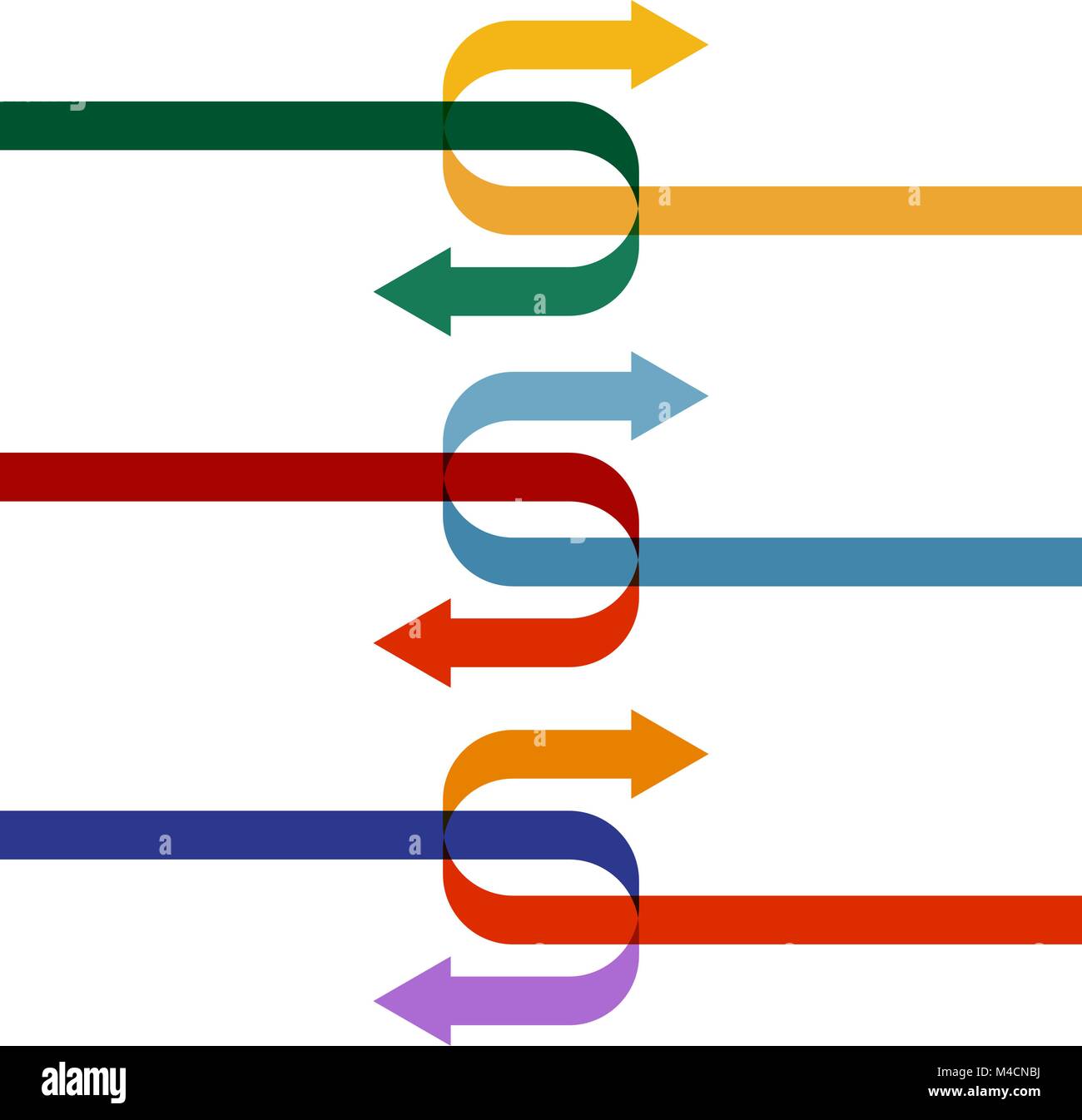 An image of two overlapping compatible corporate company arrows Stock ...