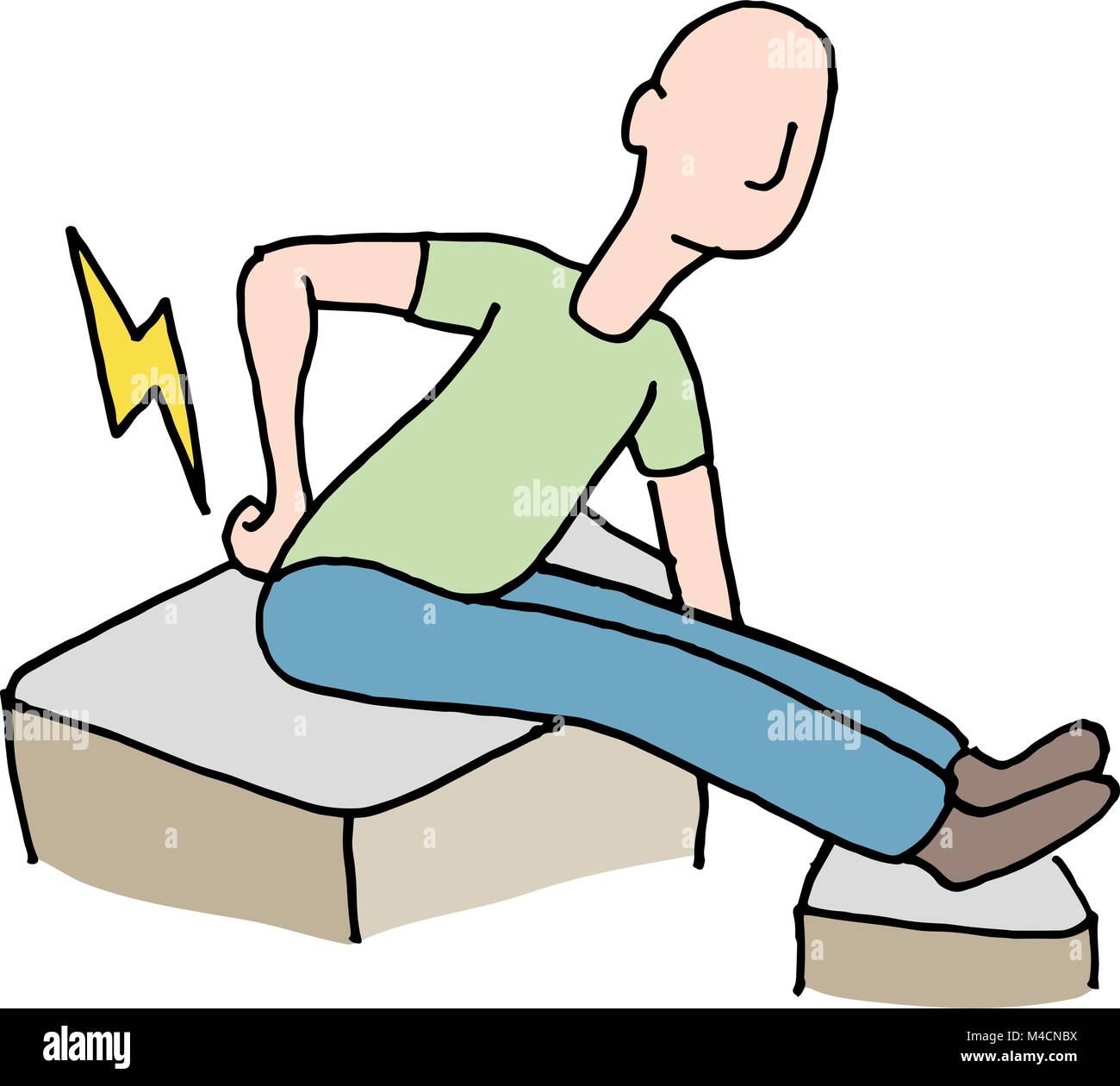 An image of a Man with back pain problem Stock Vector Image & Art - Alamy