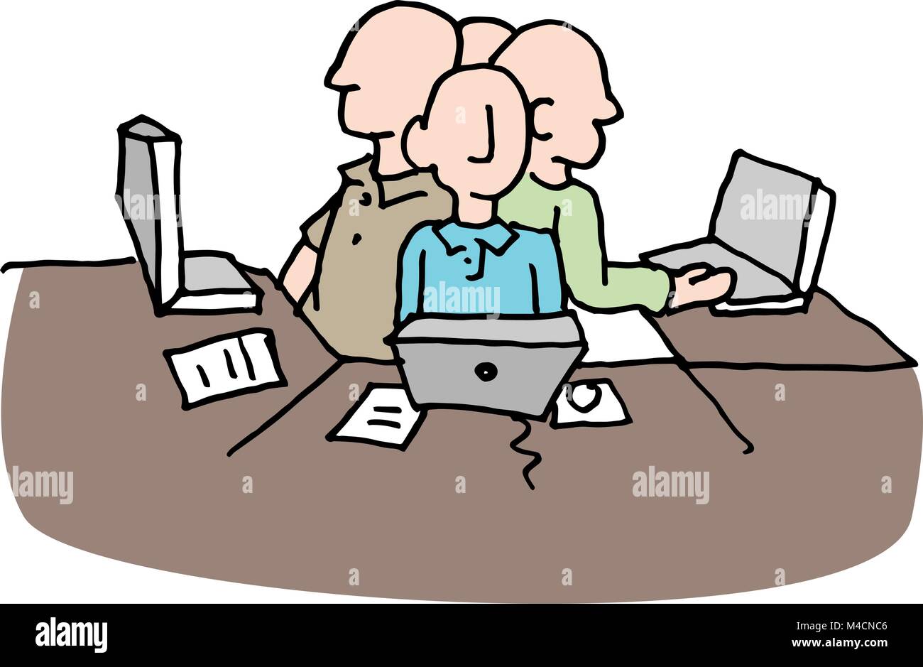 An image of a stressful crowded workplace environment Stock Vector ...