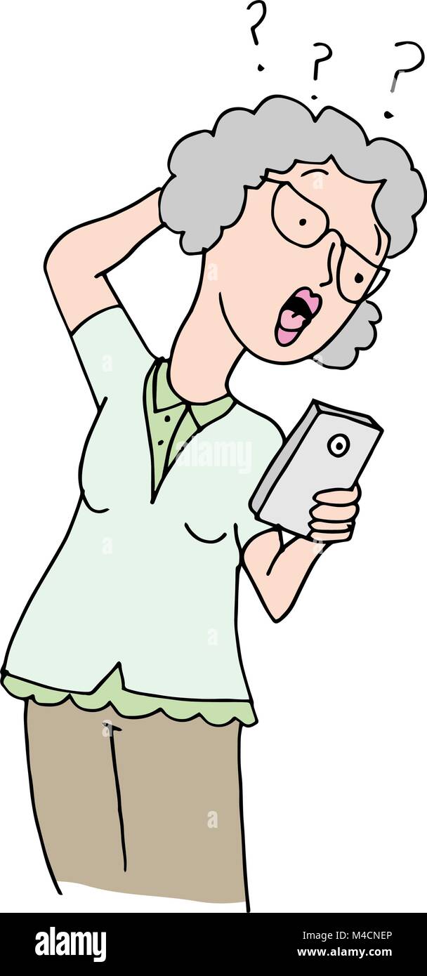 Woman frustrated phone Stock Vector Images - Alamy