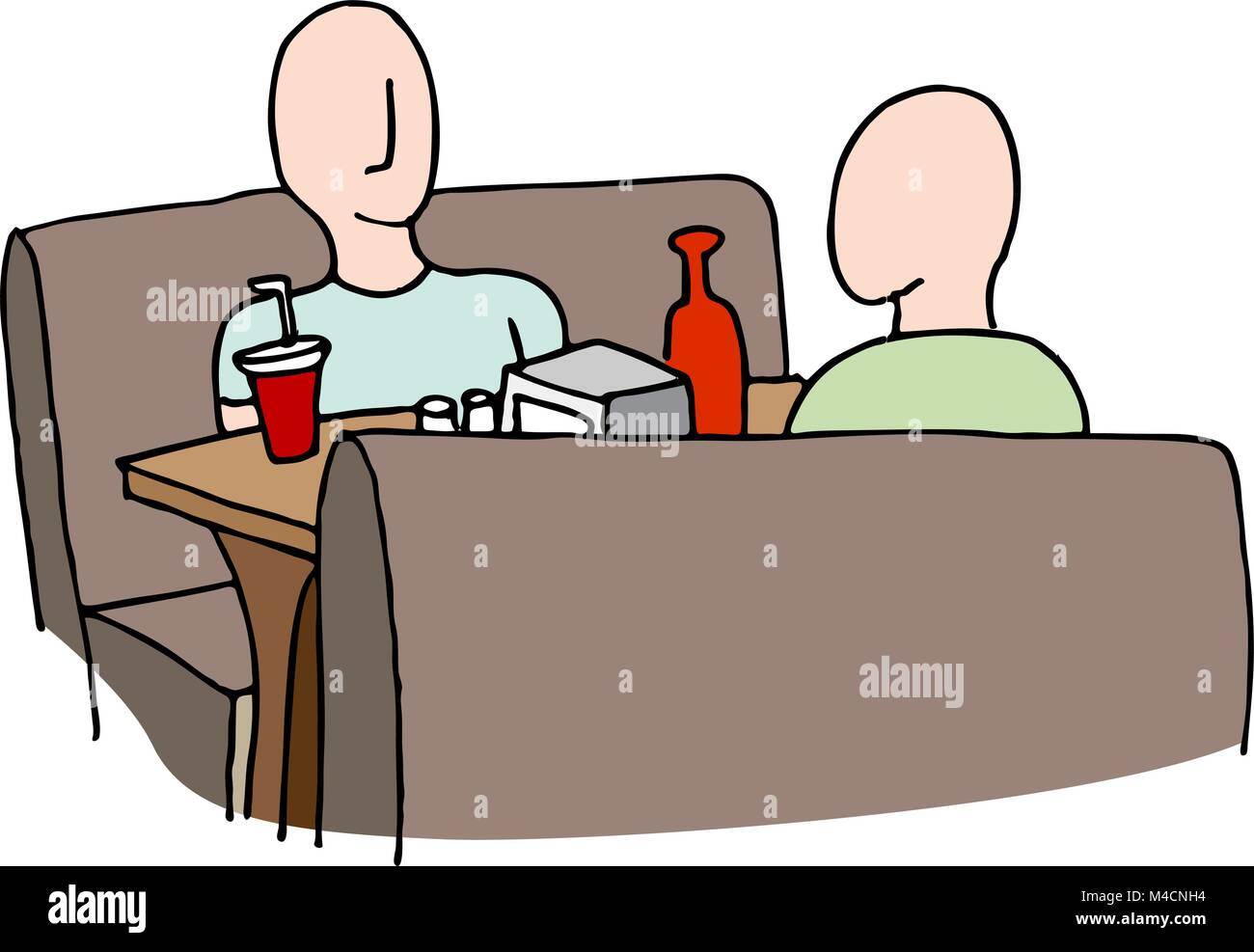 Cartoon Restaurant Booth