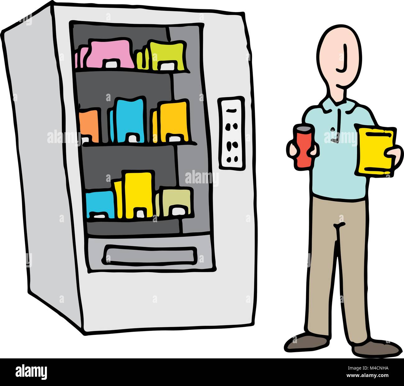 An image of a Man Using Vending Machine Stock Vector Image & Art - Alamy