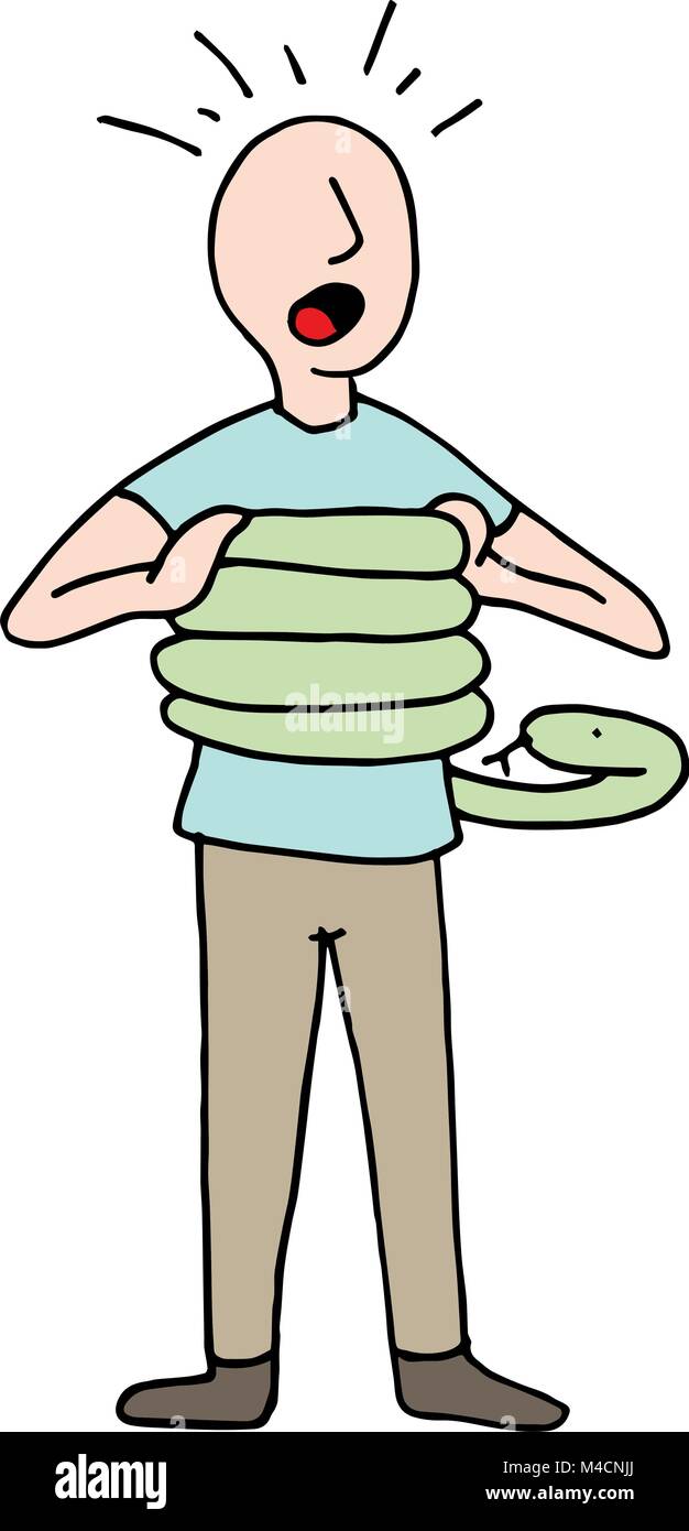 An image of a Snake Squeezing Man Asthma Stock Vector Image & Art - Alamy