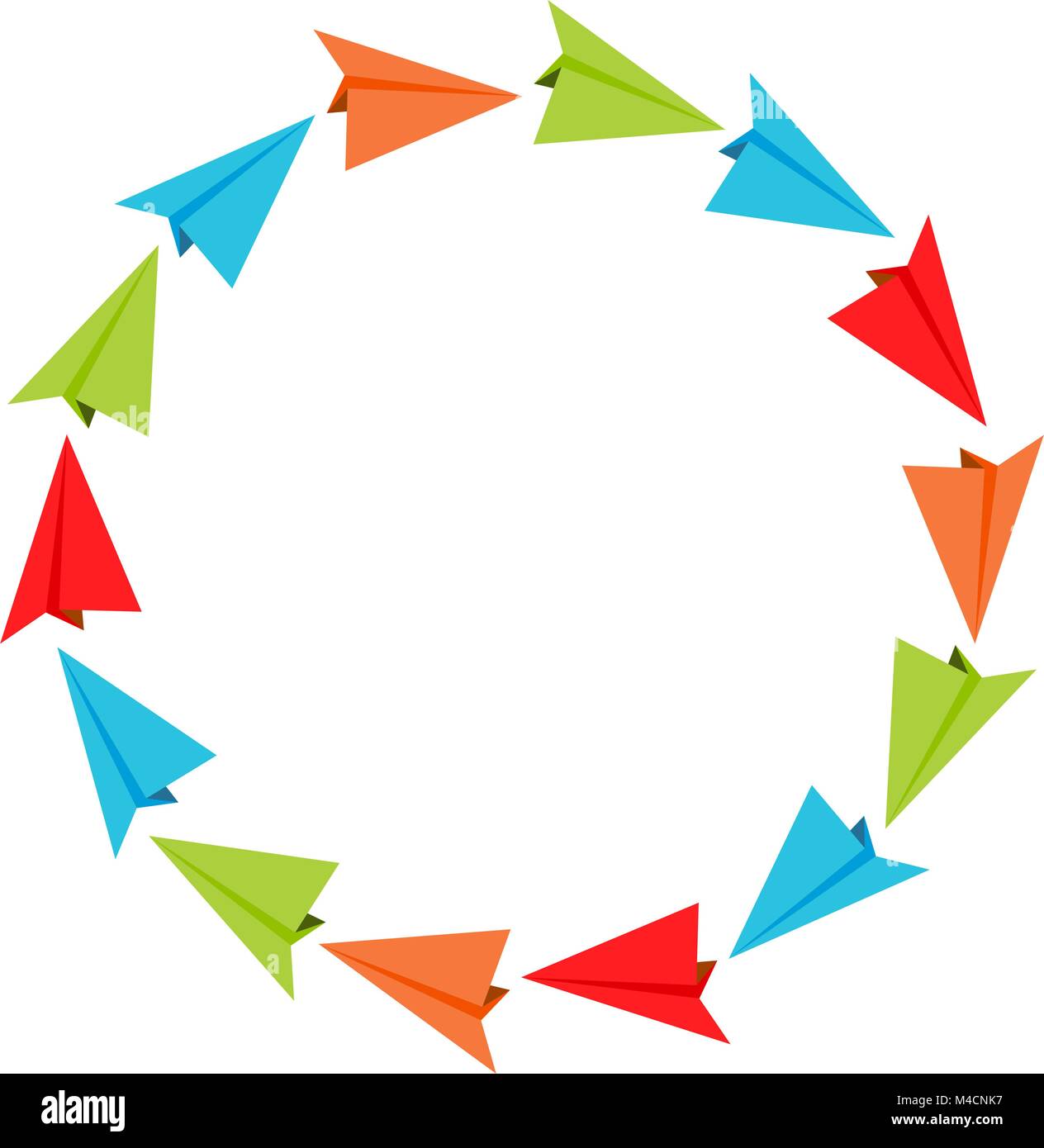 An image of paper airplanes in a circular formation Stock Vector Image ...