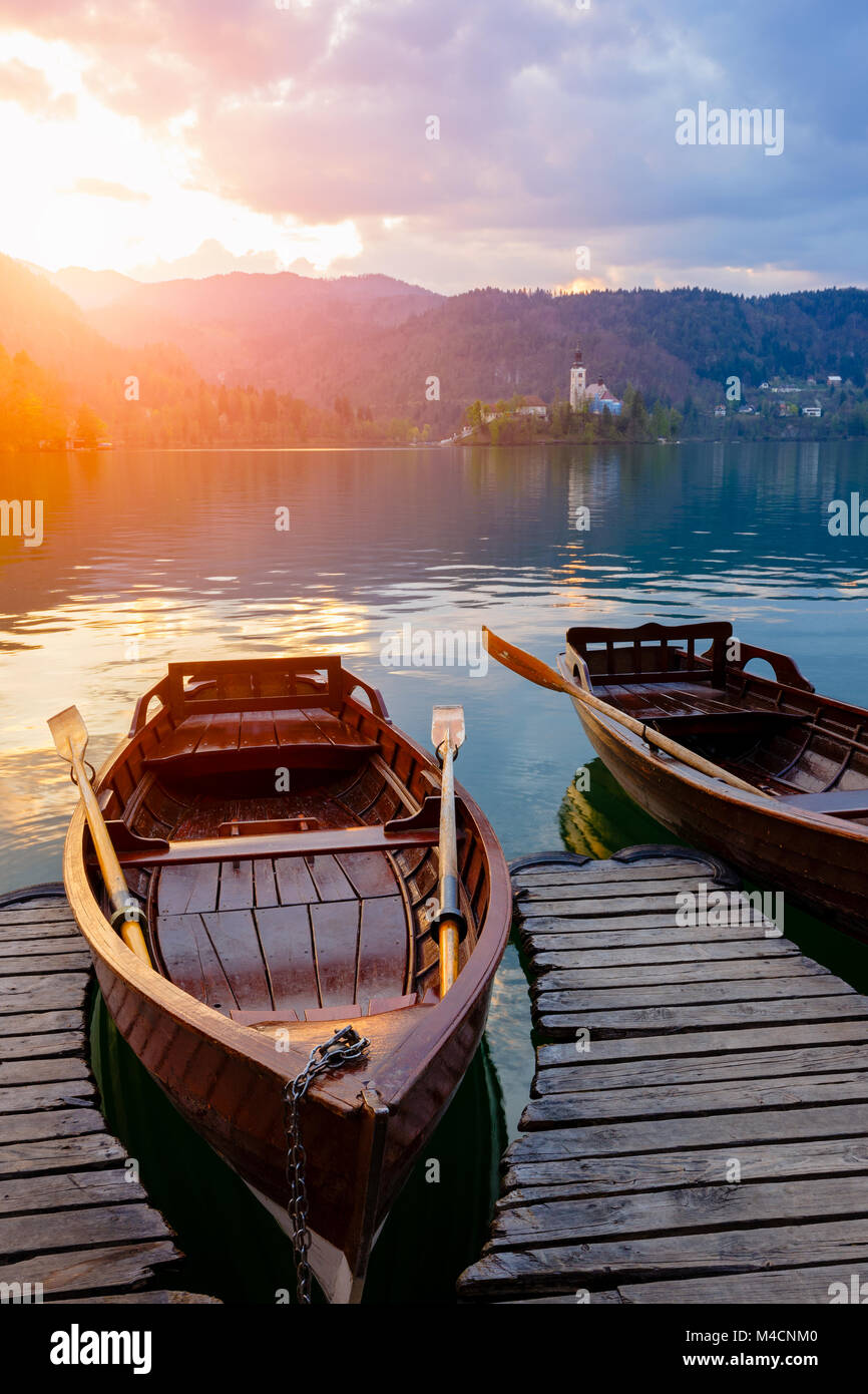 Traditional pletna boat hi-res stock photography and images - Alamy