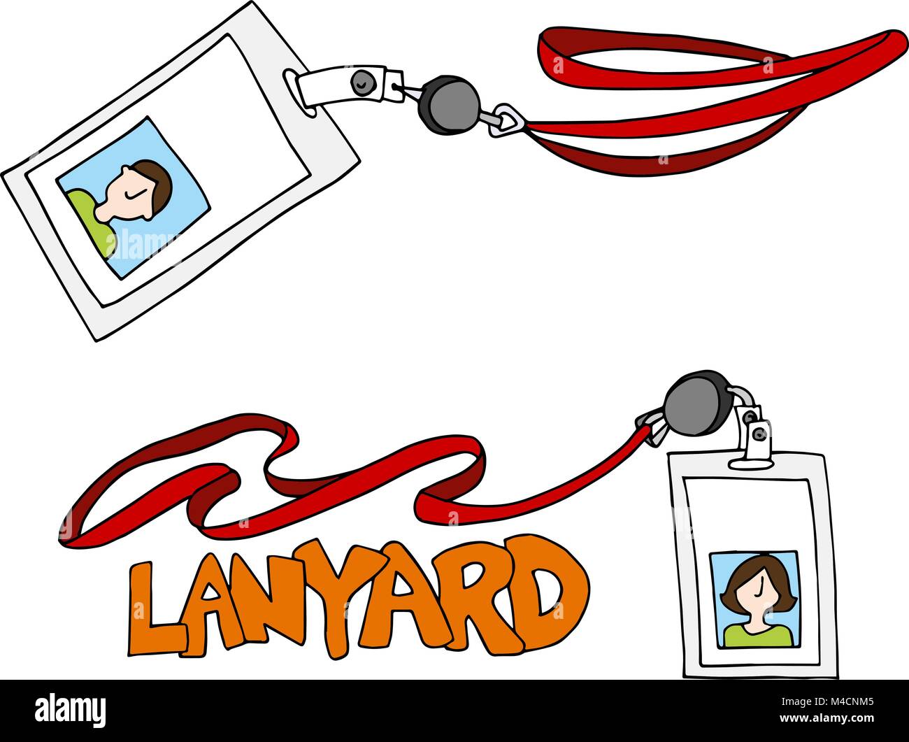 An image of a lanyard id identification badge set Stock Vector Image ...