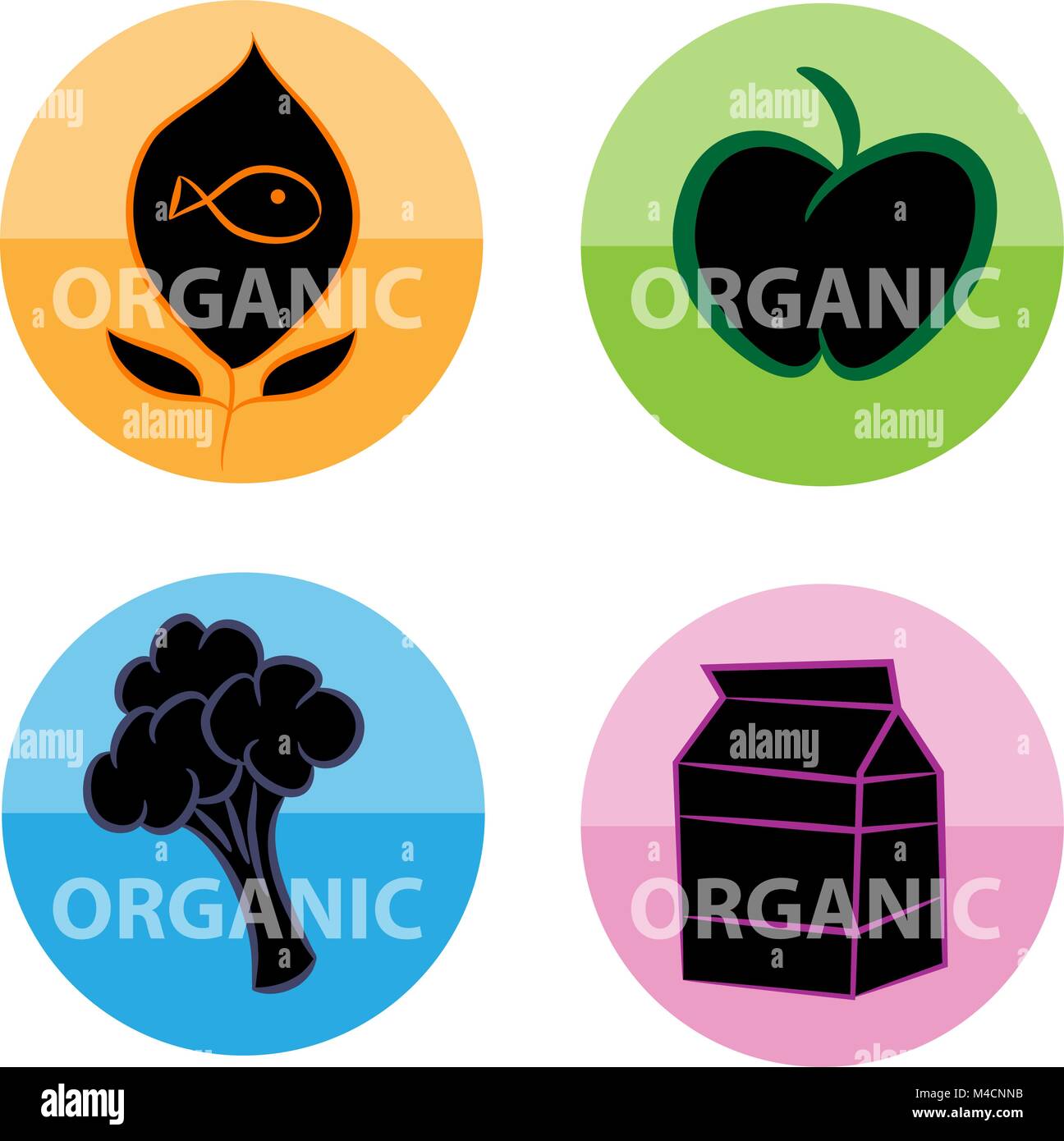 An image of a organic food label icons Stock Vector Image & Art - Alamy