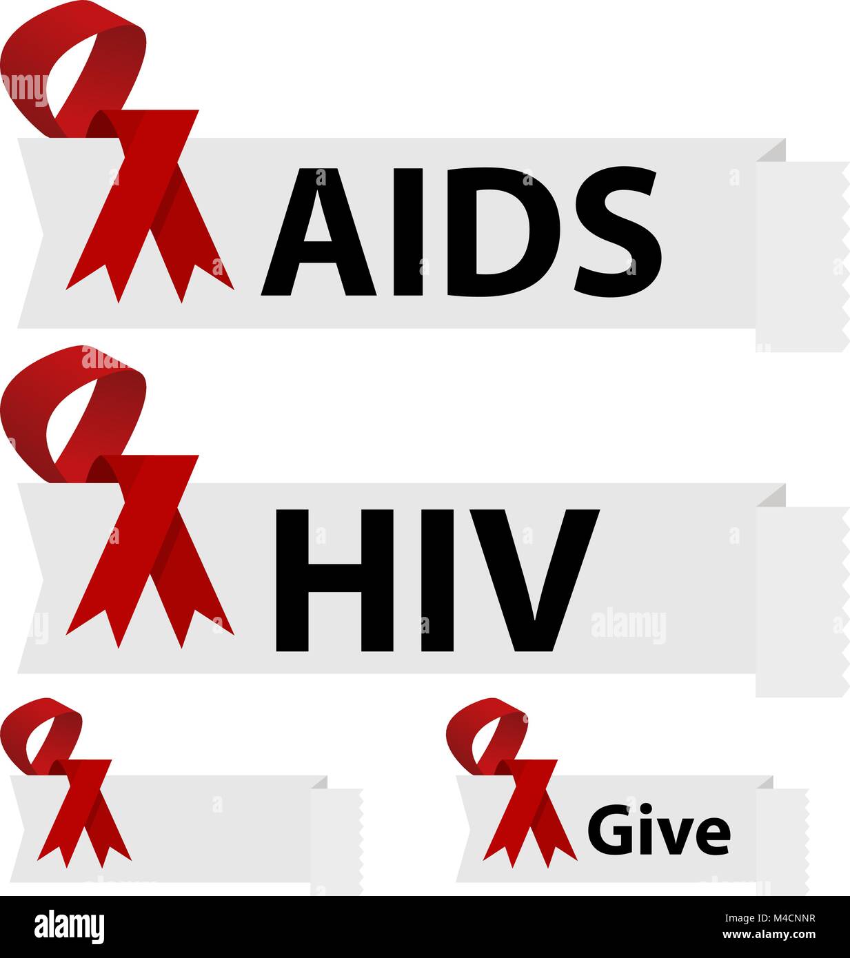 An image of a AIDS red ribbon banner signs Stock Vector Image & Art - Alamy