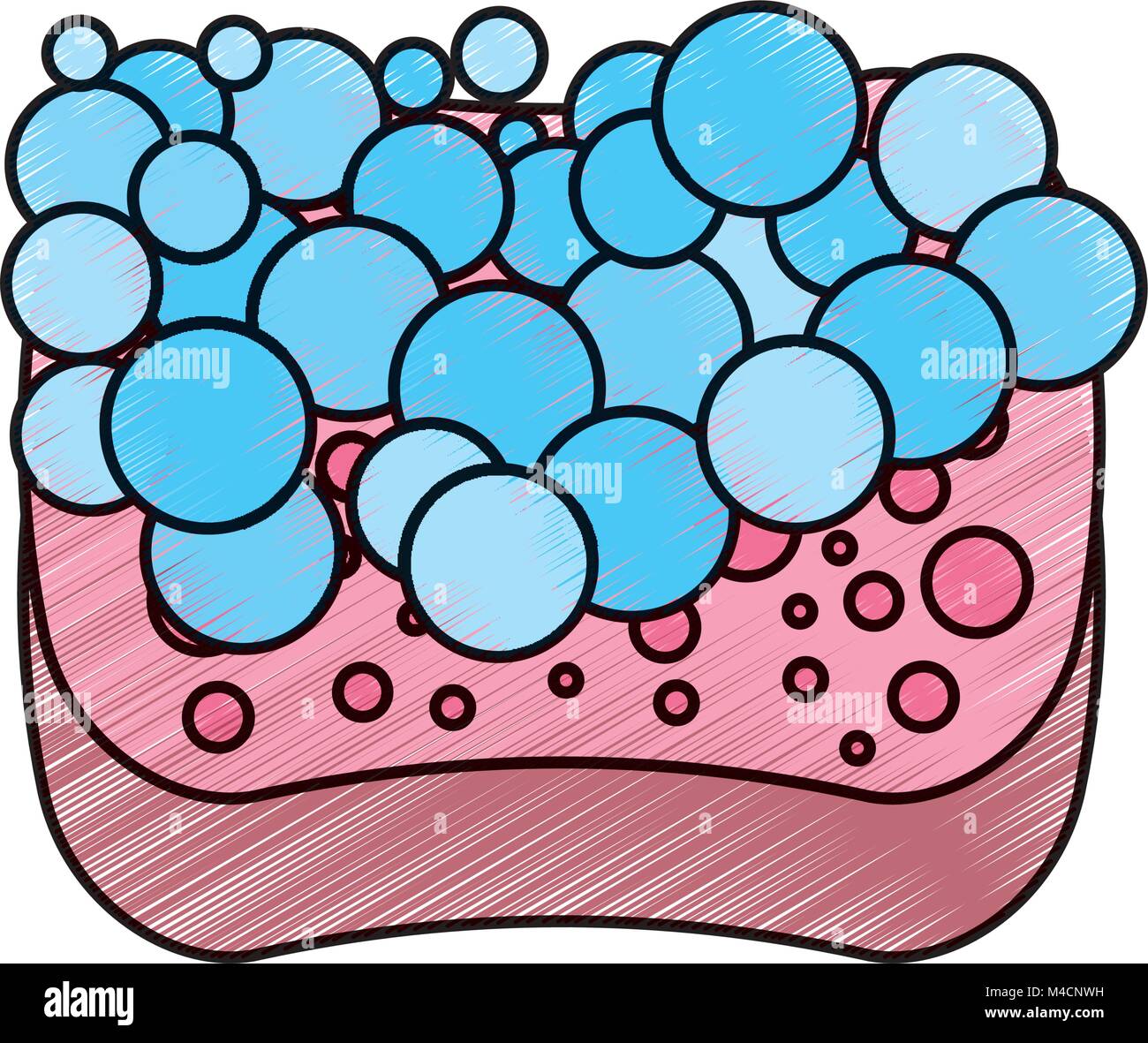 sponge bubbles foam soap vector illustration icon Stock Vector Image ...