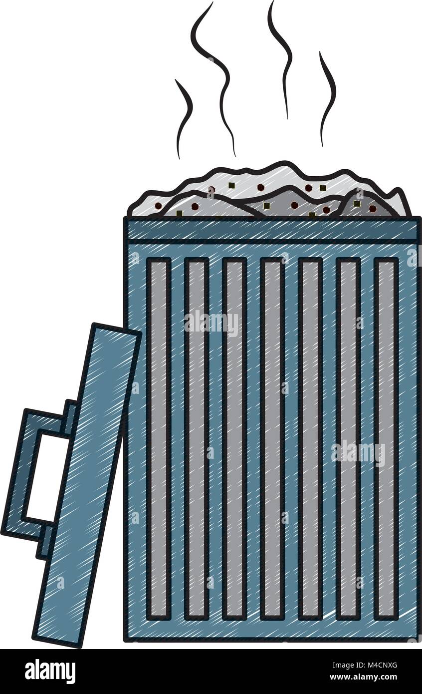 open bin with garbage cap handle vector illustration Stock Vector Image ...