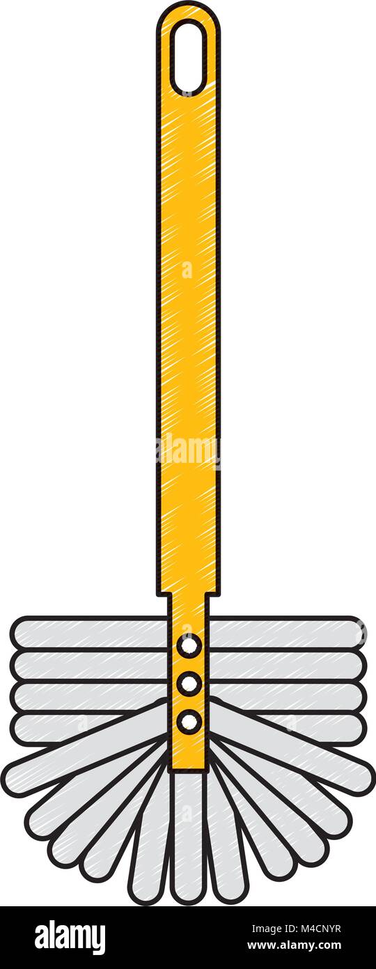 toilet brush handle sanitary clean icon vector illustration Stock ...