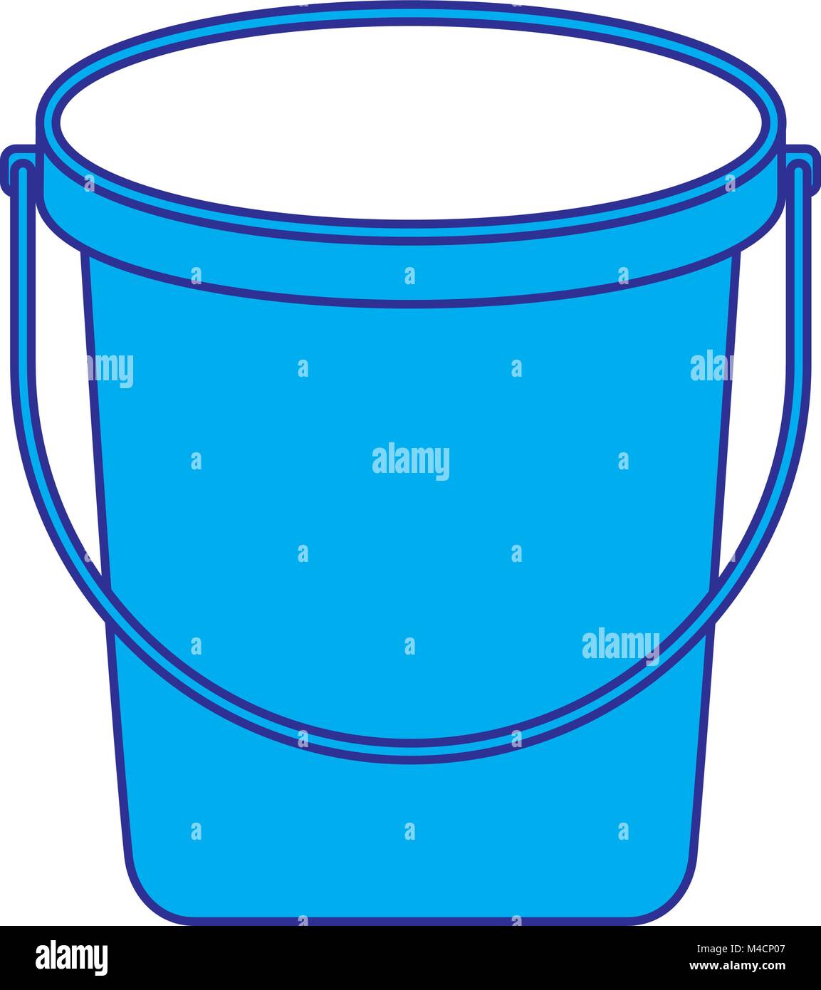 bucket plastic cleaning element tool handle vector illustration blue ...